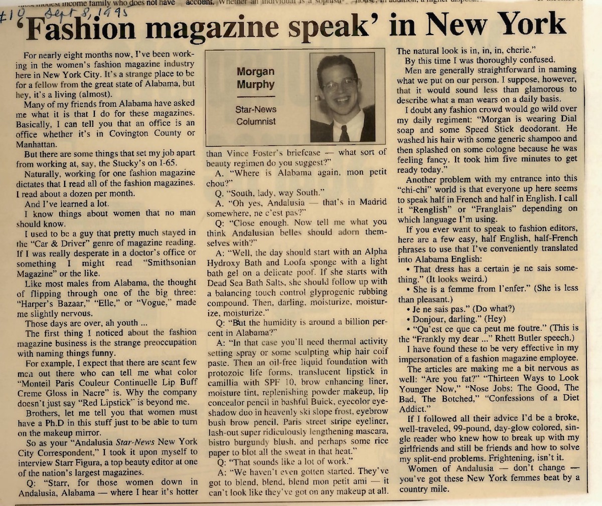 Fashion magazine speak’ in New York – Morgan Murphy
